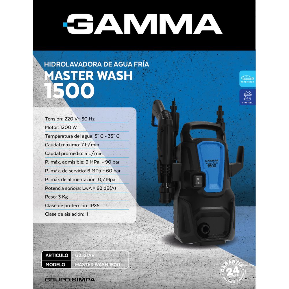 Hidrolavadora Pro Wash 1500 - G2521AR - gammaherramientasar