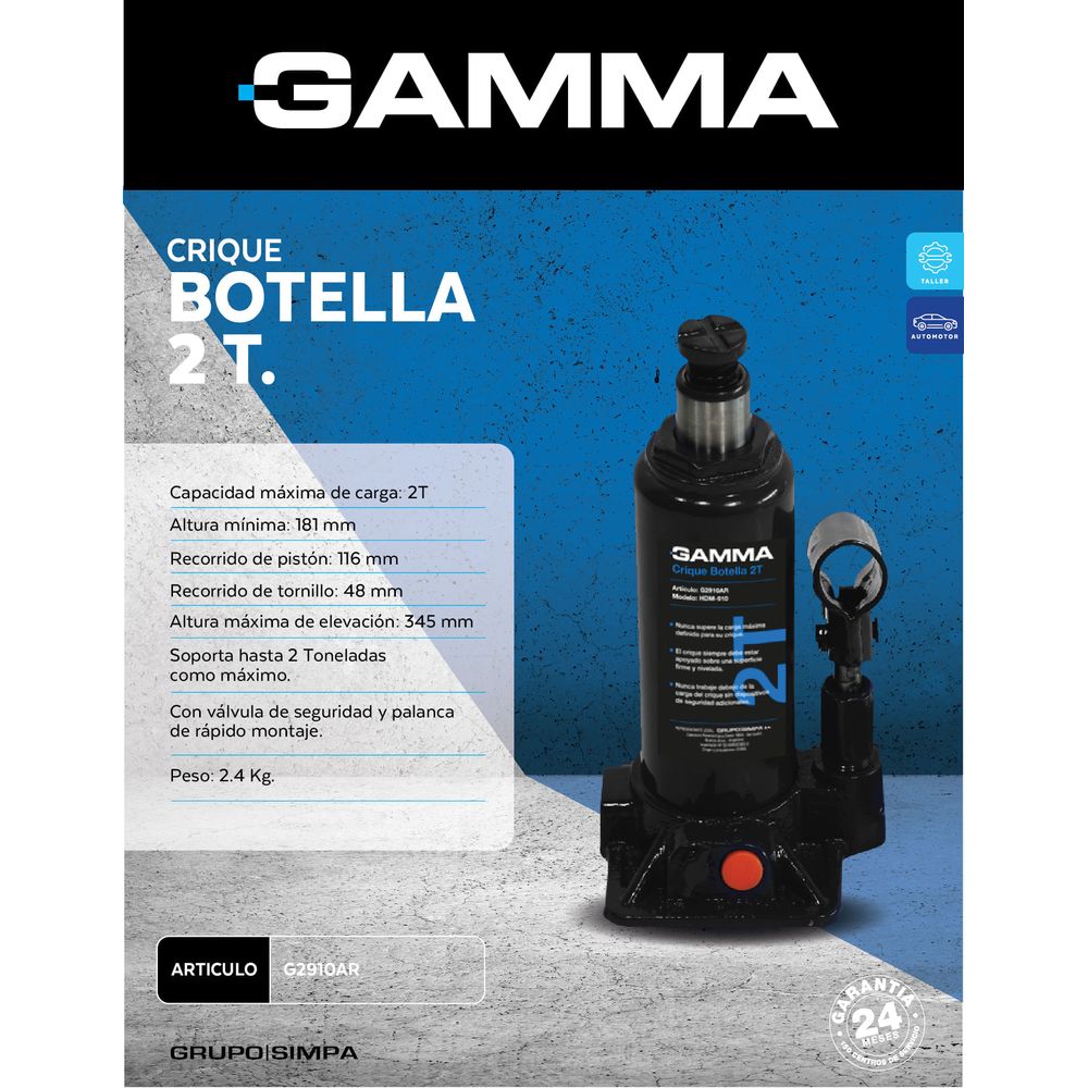 Crique Botella 2T | Gamma Market - gammaherramientasar