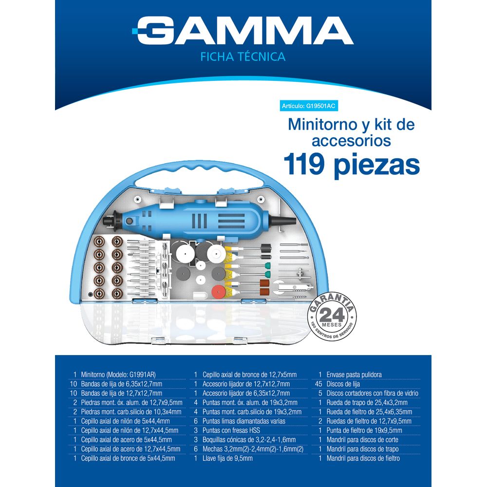 Minitorno y juego de accesorios ( 119 piezas) | Gamma Market ...